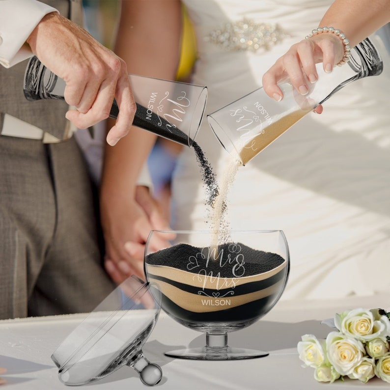 Personalised Sand Unity Wedding Ceremony, Jar & Glass Vases Set, Custom ...