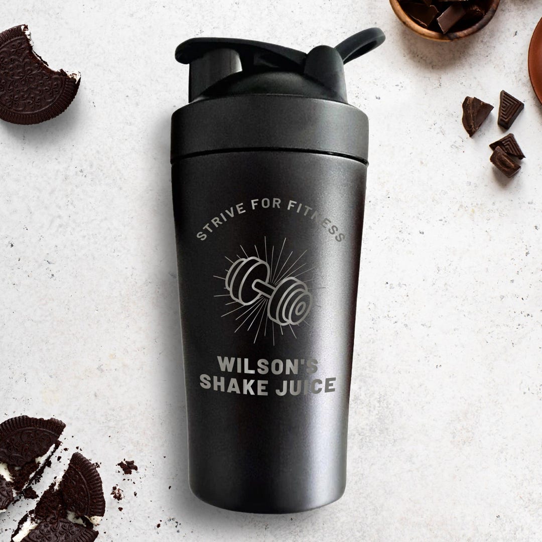 Personalised 25oz Insulated Protein Stainless Steel Shaker, Custom ...