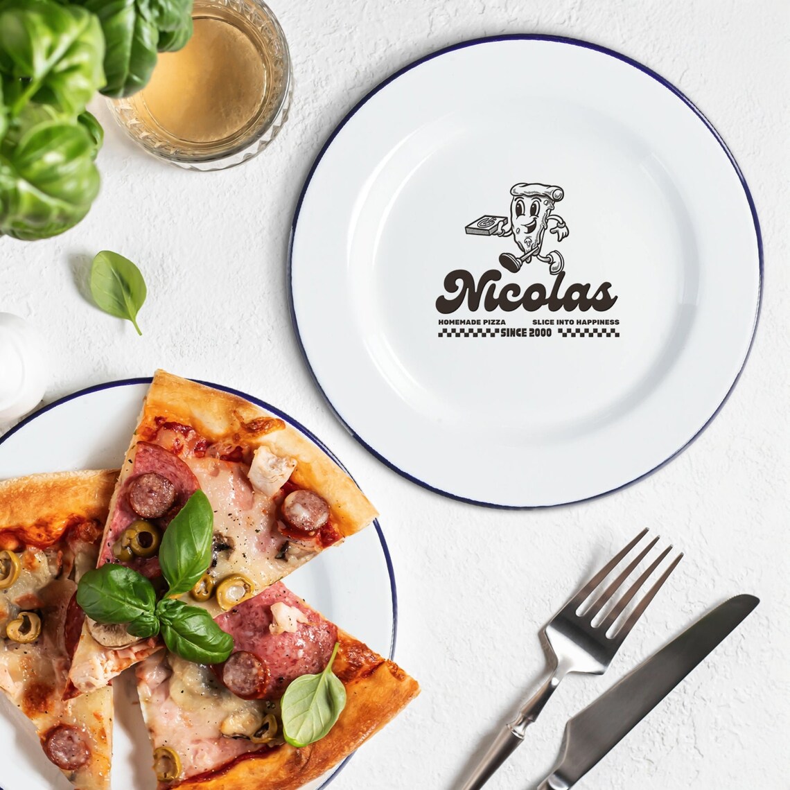 Custom Engraved Enamel Plate, Pasta, Steak, Pancake, Sweet Treats ...