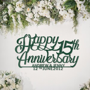 Custom Happy Anniversary Sign, Personalised Name & Date Wedding Signage ...