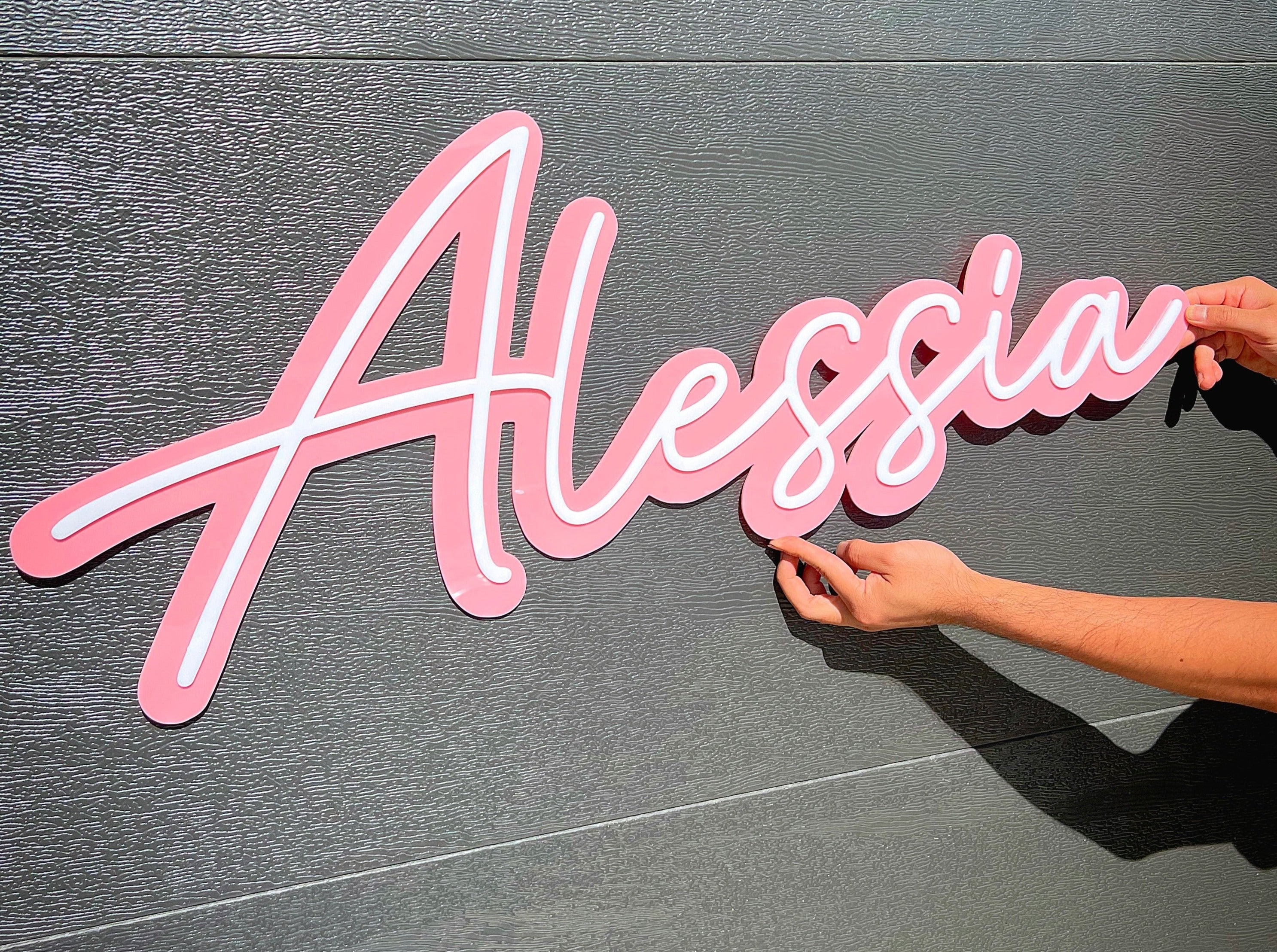 Custom 1 Row 3D Double Mirror Acrylic Name Sign Personalised - Etsy ...