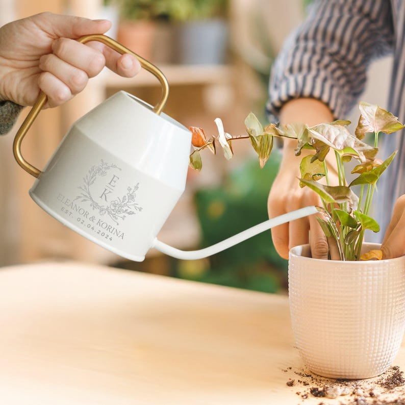 Personalised Garden Watering Can, Custom Engraved Flower Plant Tool ...