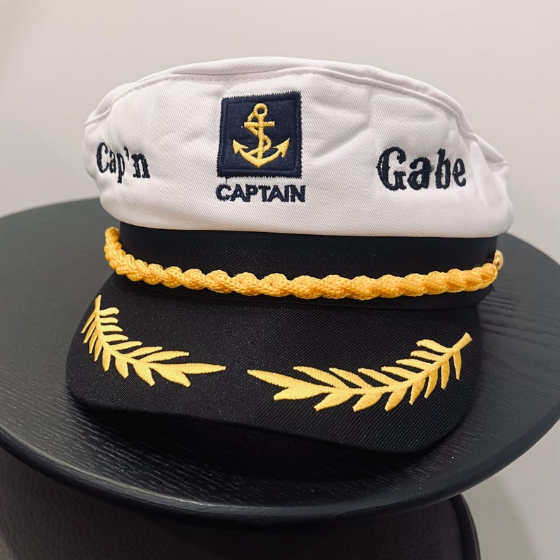 Custom Embroidered Unisex Captain Cap, Personalised Yatch Sailor ...