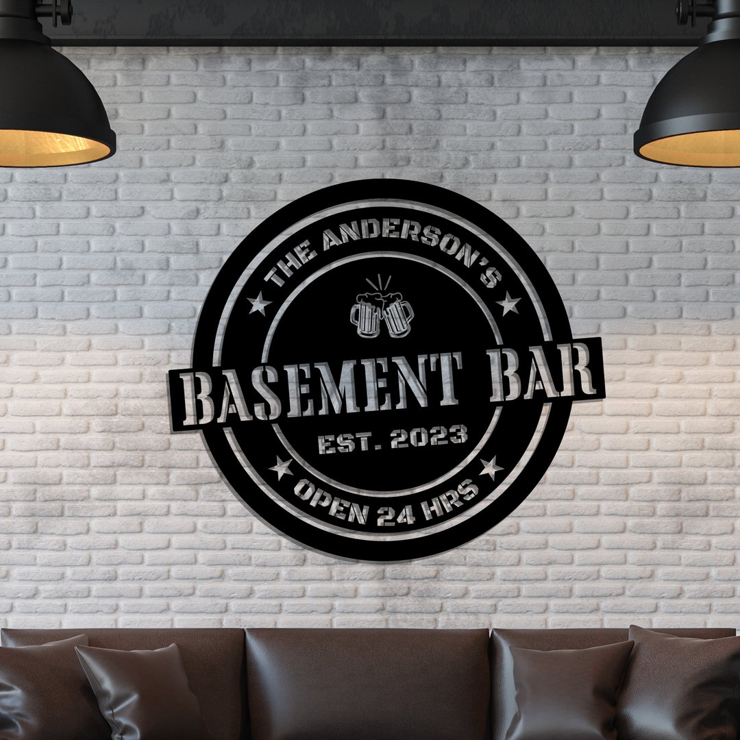Custom Made Name Bar BBQ Hoop Sign, Personalised Handcrafted Beer Grill ...