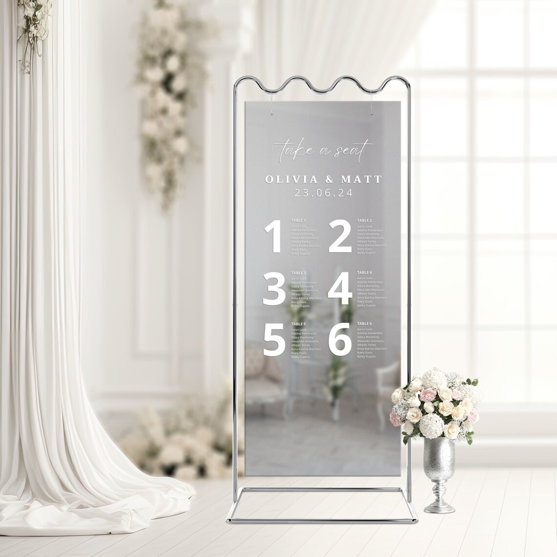 Personalised Wedding Seating Chart Sign, Custom UV Print Reception ...