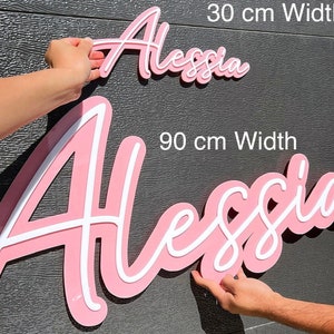 Custom 1 Row 3D Double Mirror Acrylic Name Sign, Personalised Names ...
