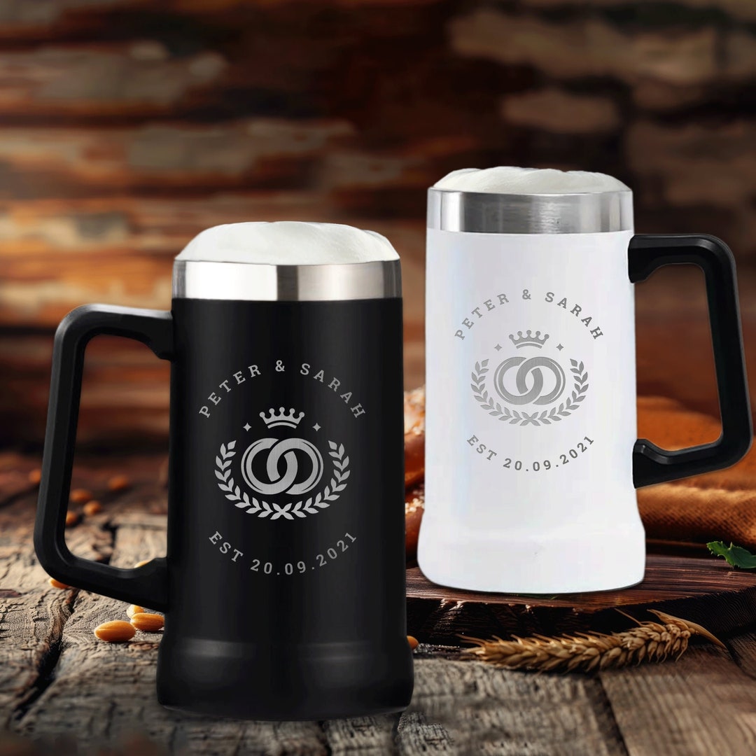 Personalised Insulated Stainless Steel Tankard Beer Mug, Custom ...