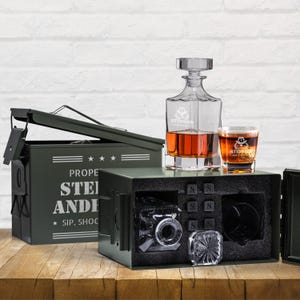 Personalised Military Whiskey Ammo Can Gift Box Star Decanter, Scotch ...