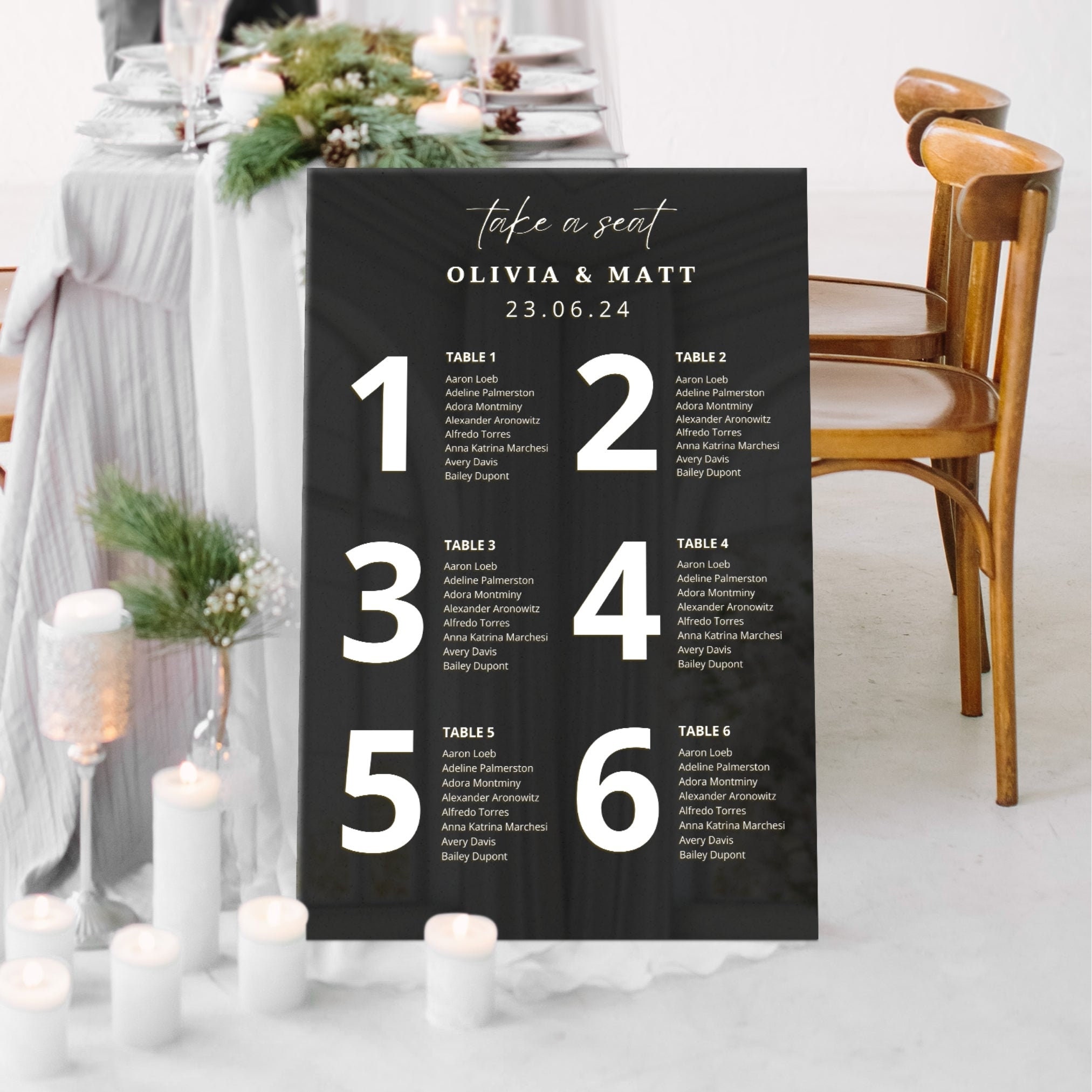 Personalised Wedding Seating Chart Sign, Custom UV Print Guest Plan ...