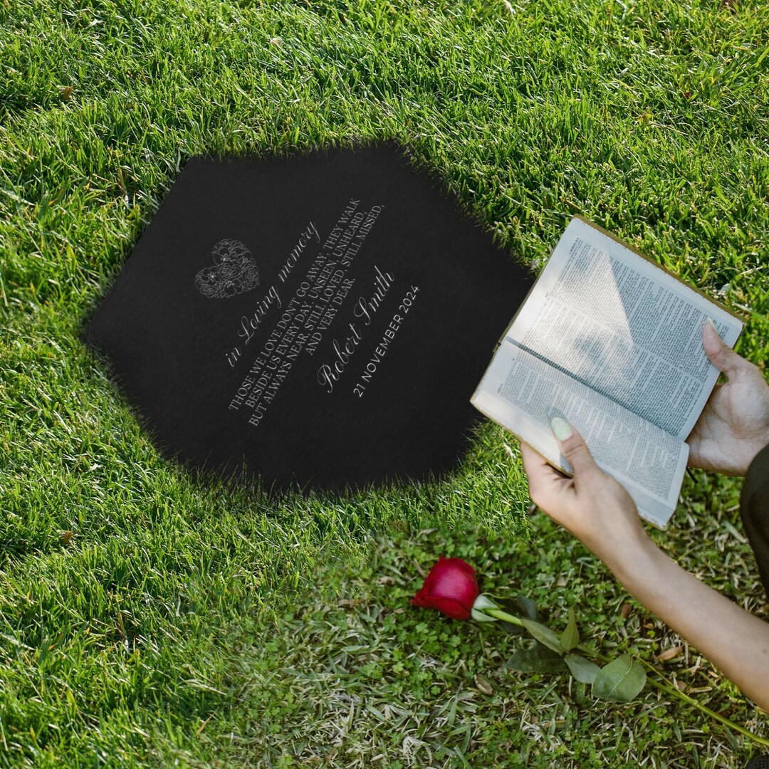 Personalised Memorial Hexagon Slate Sign, Custom Engraved in Loving ...