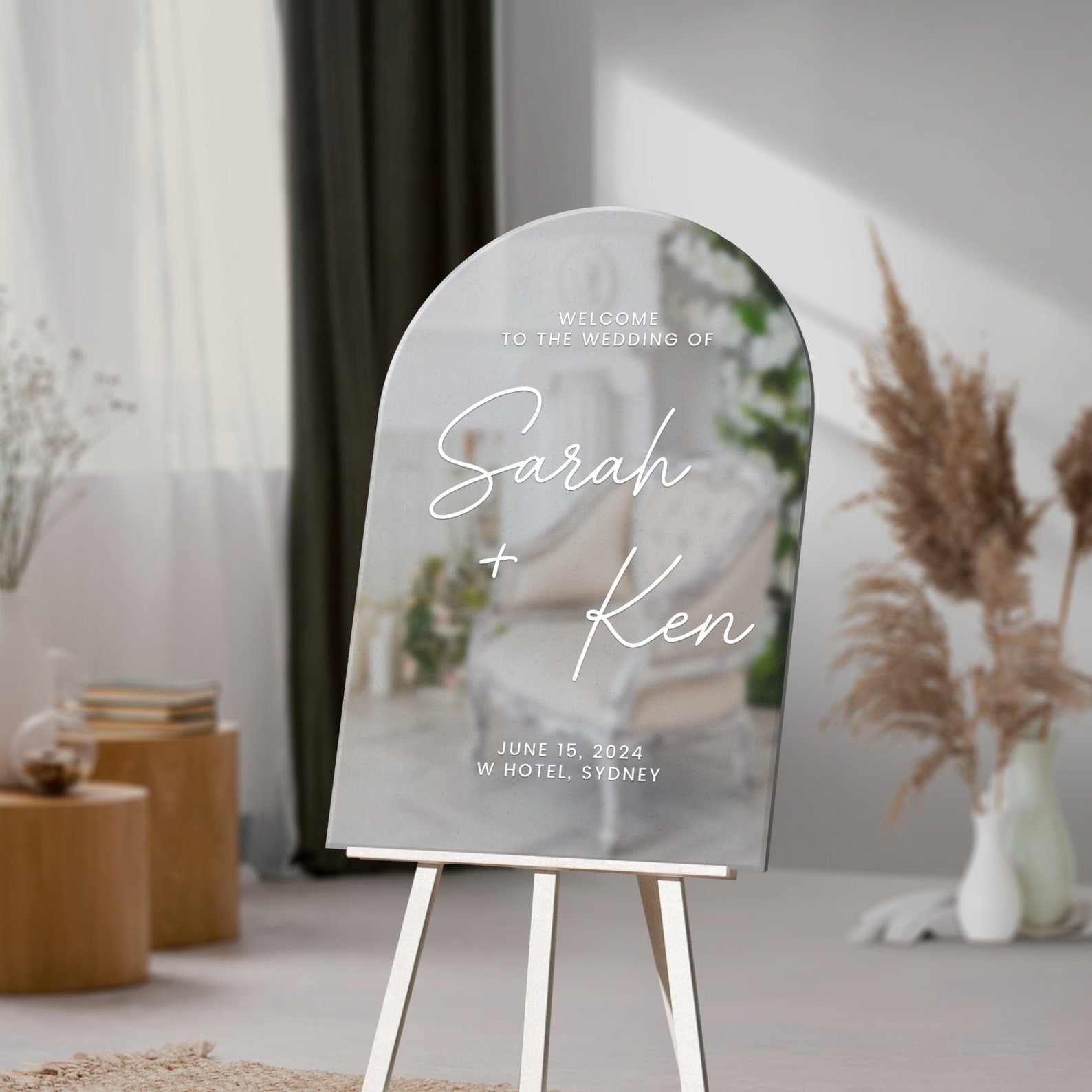 Personalised Couple Names Acrylic Arch Wedding Signage, Custom Print Mr ...