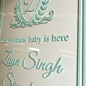 Custom Acrylic Baby Shower Welcome 3D Sign, Personalised Names ...