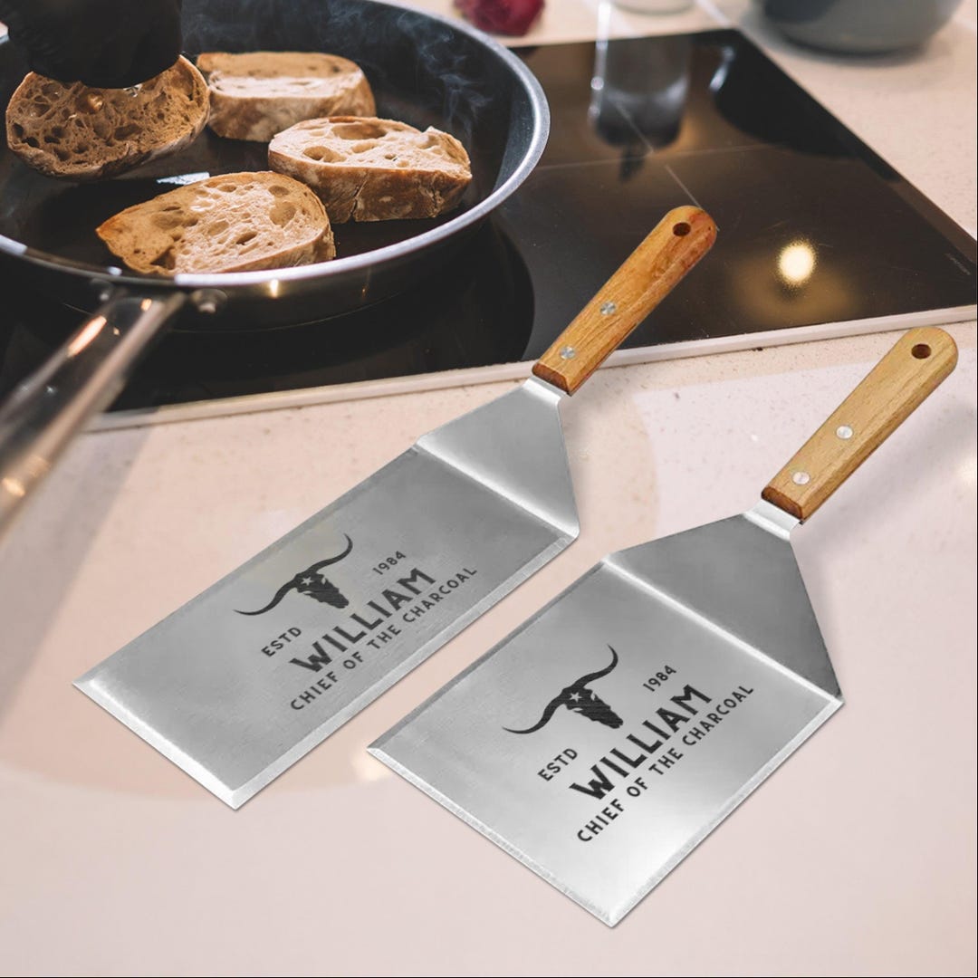 Personalised Steel Spatula /turner/ Scraper, Custom Engraved Barbecue ...