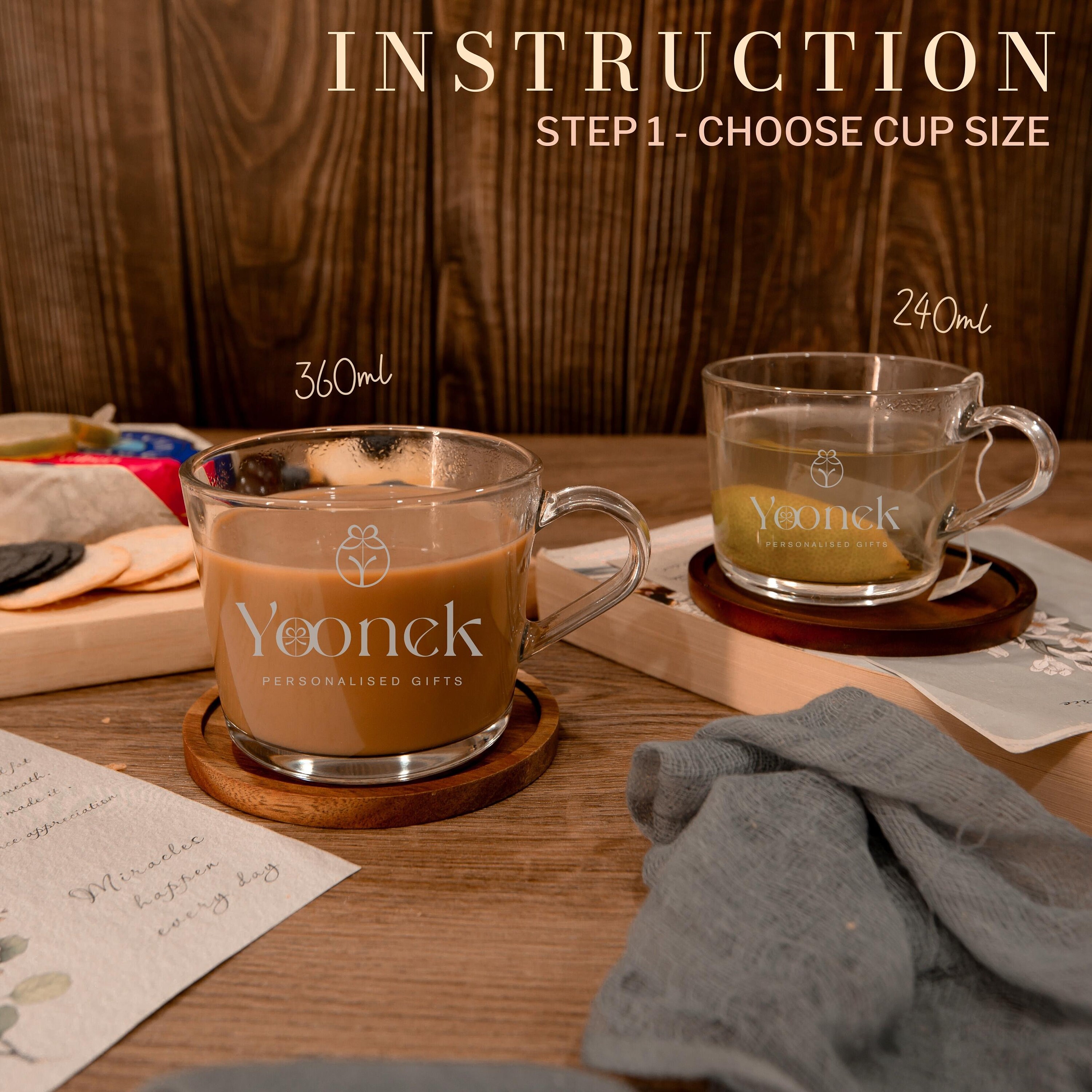 Personalised Glass Coffee Mug/ Tea Cup Custom Logo Laser - Etsy Australia