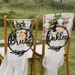 Personalised Reception Wedding Chair Sign Set Decor, Custom Matching ...