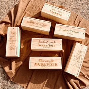 Personalised 48 Wooden Block Tumbling Tower Game Box, Engraved Wedding ...