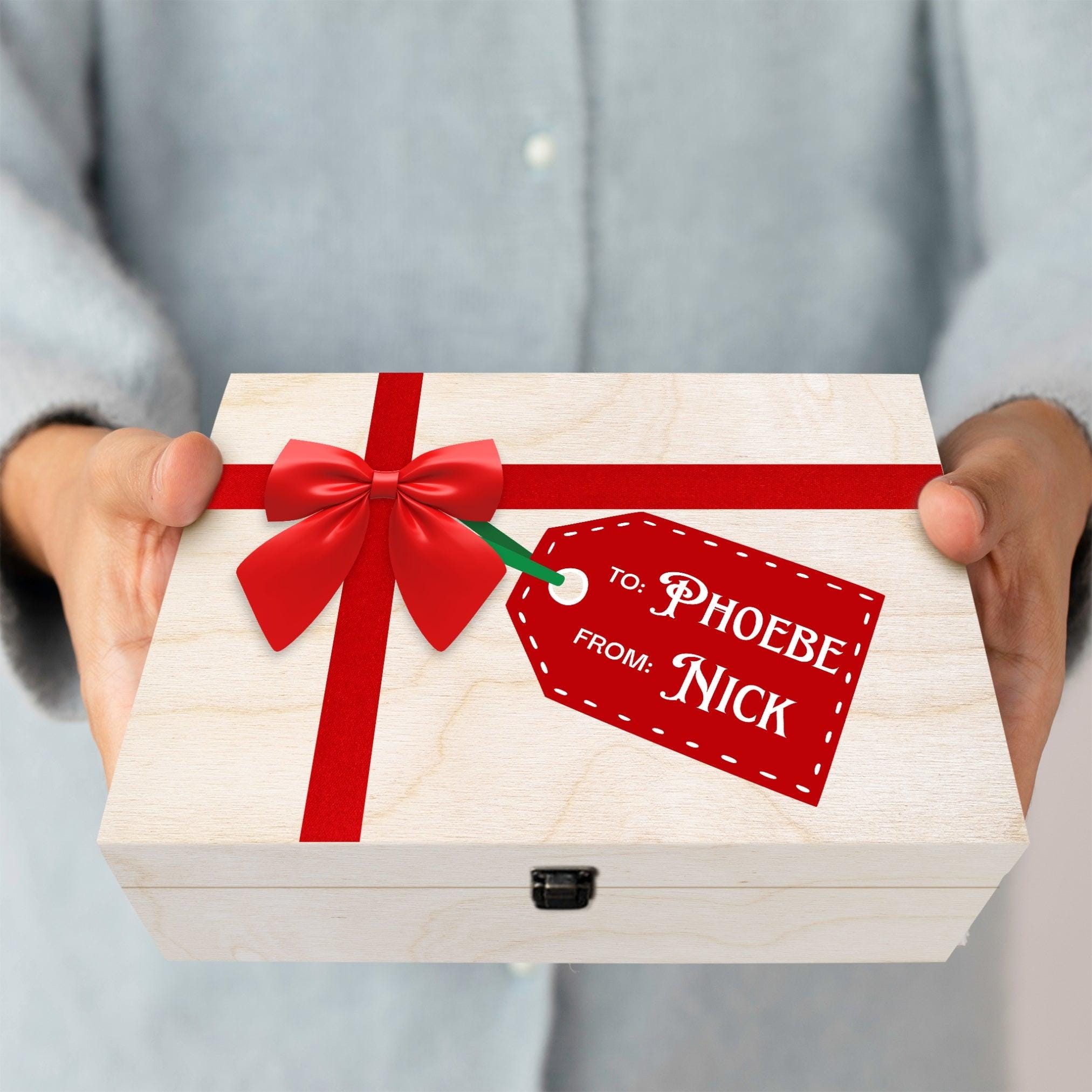 Personalised Wood Santa Delivery Christmas Eve Box, Custom UV Print Kid ...