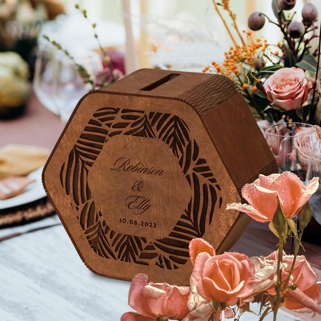 Personalised Hexagon Plywood Wishing Well Box, Custom Etched Name ...