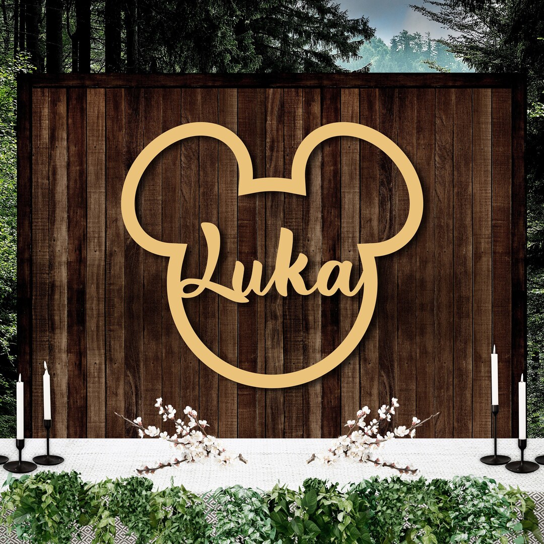 Mickey Name Sign Hoop, Birthday/ Christening/ Baptism Shower ...