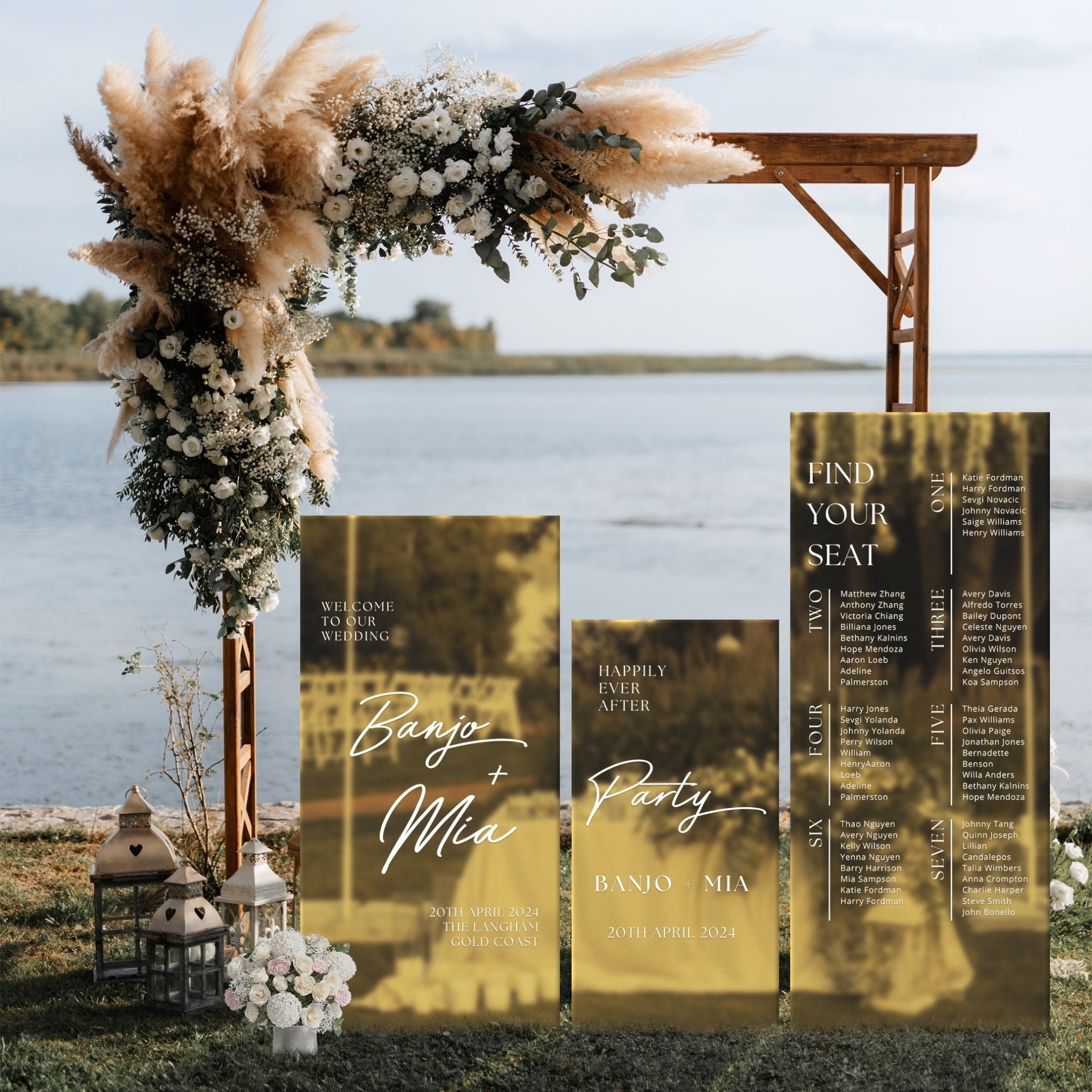 Personalised Acrylic Reception Wedding Signage Bundle, Custom UV Print ...