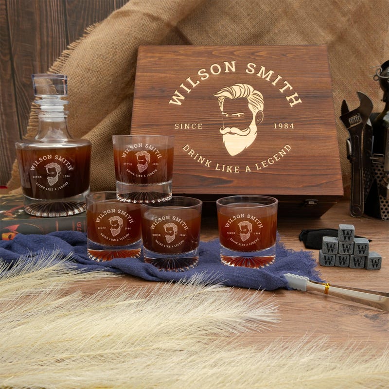 Wooden Whiskey Box - Etsy