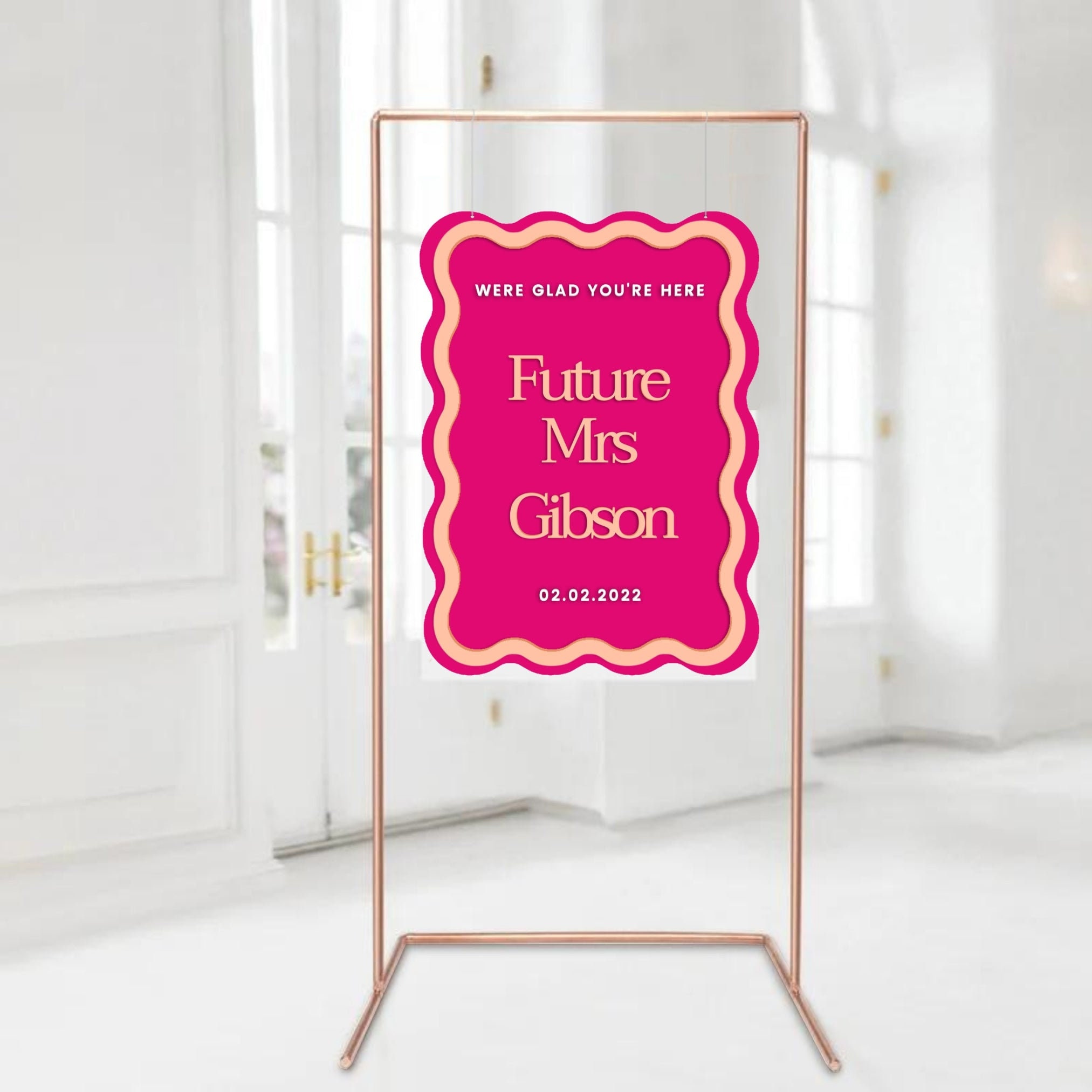 Custom Double Acrylic Hens Party Welcome 3D Wave Sign, Personalised ...