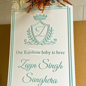 Custom Acrylic Baby Shower Welcome 3D Sign, Personalised Names ...