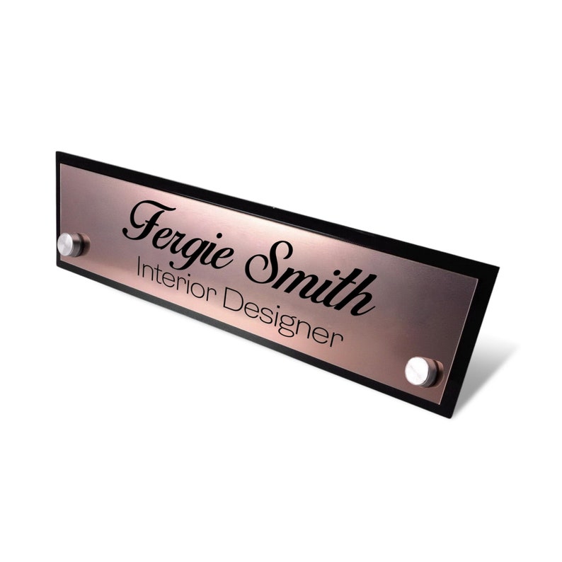 Custom Engraved Standoffs Acrylic Desk Name Plate, Personalised ...