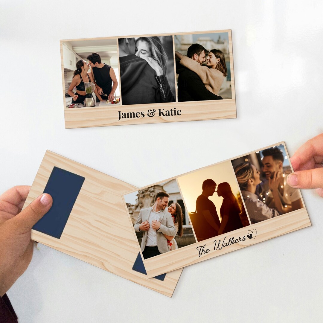 Custom Print 3 Photo Collage Wood Plaque, Personalised Bamboo ...