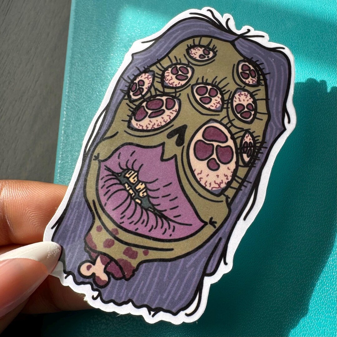 Creepy Monster Head Sticker - Waterbottle Sticker, Pinterest, Laptop ...