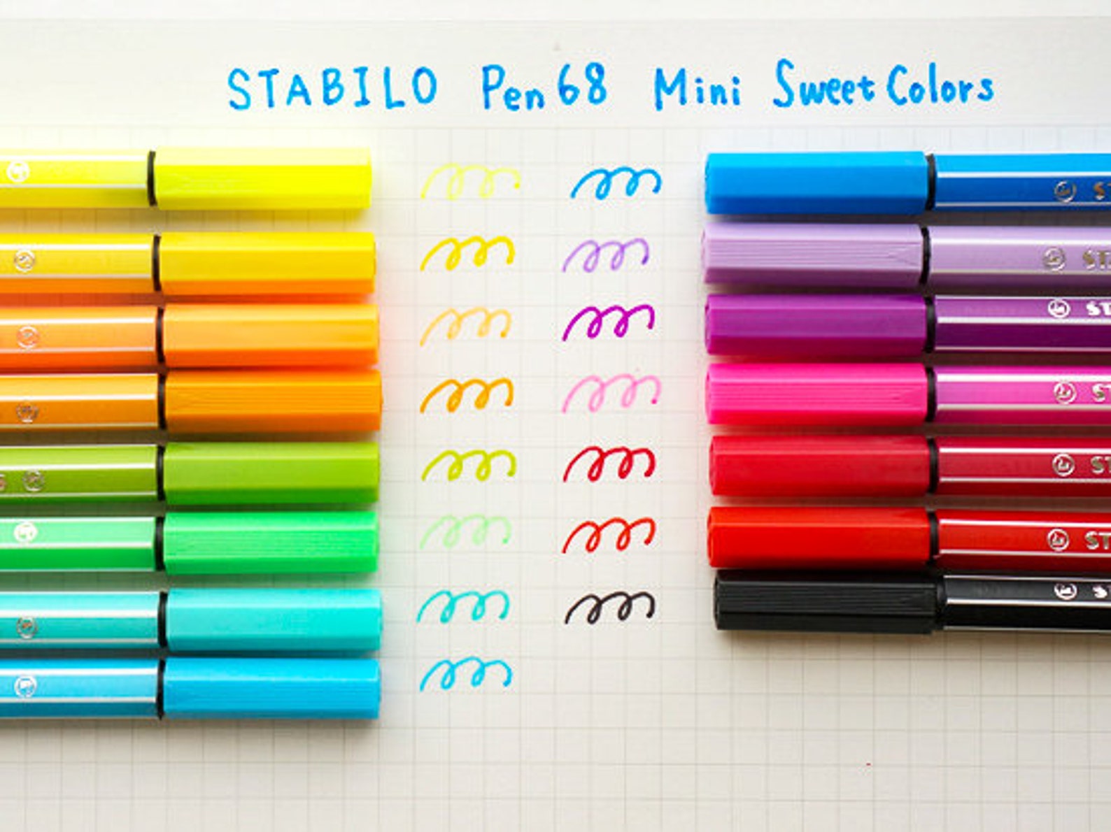 STABILO Pen 68 Mini 15 Colors Set Sweet Colors in a Cute Bag - Etsy