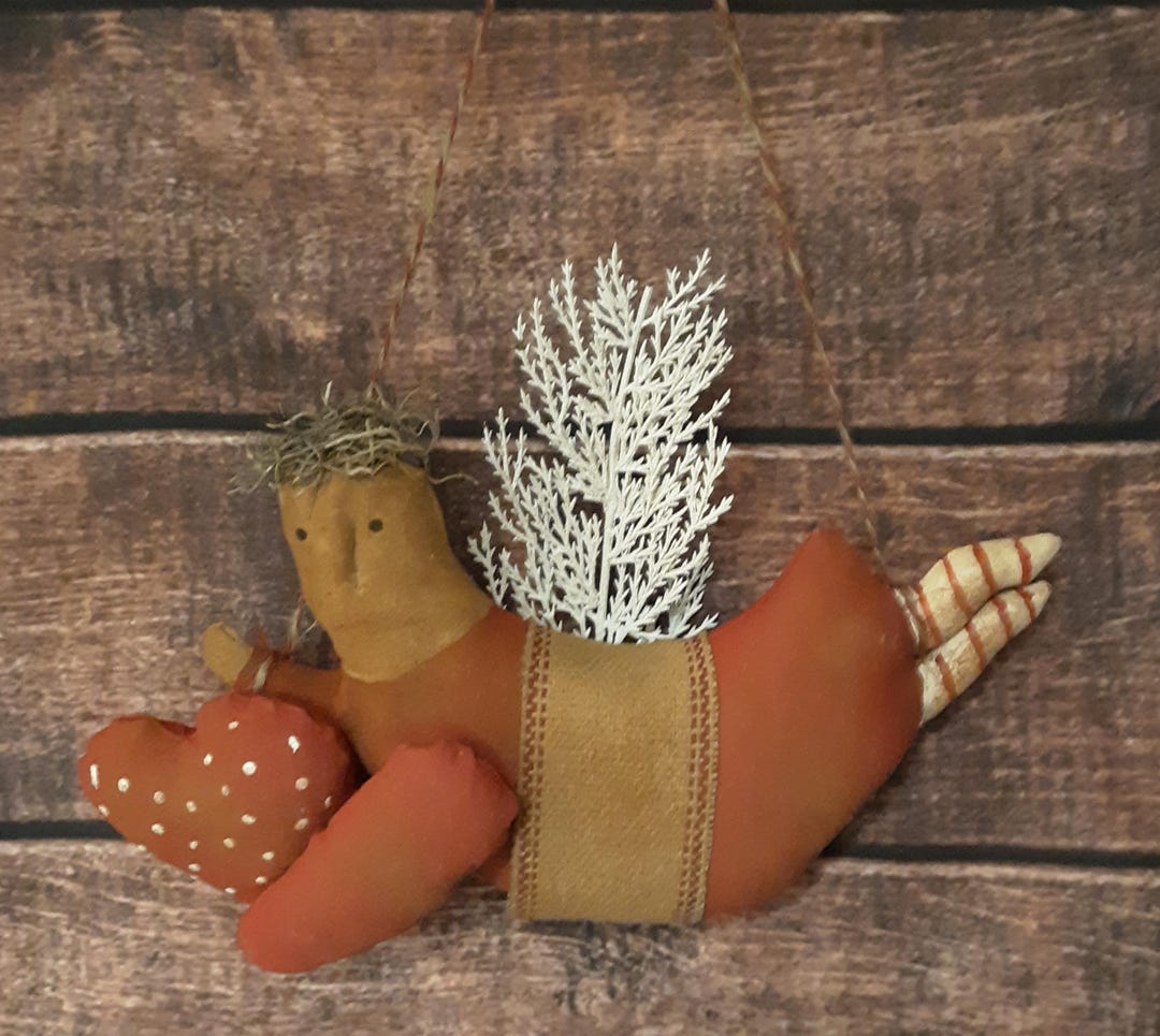Primitive Farmhouse Valentine Hanging Cupid Doll With His Heart - Etsy