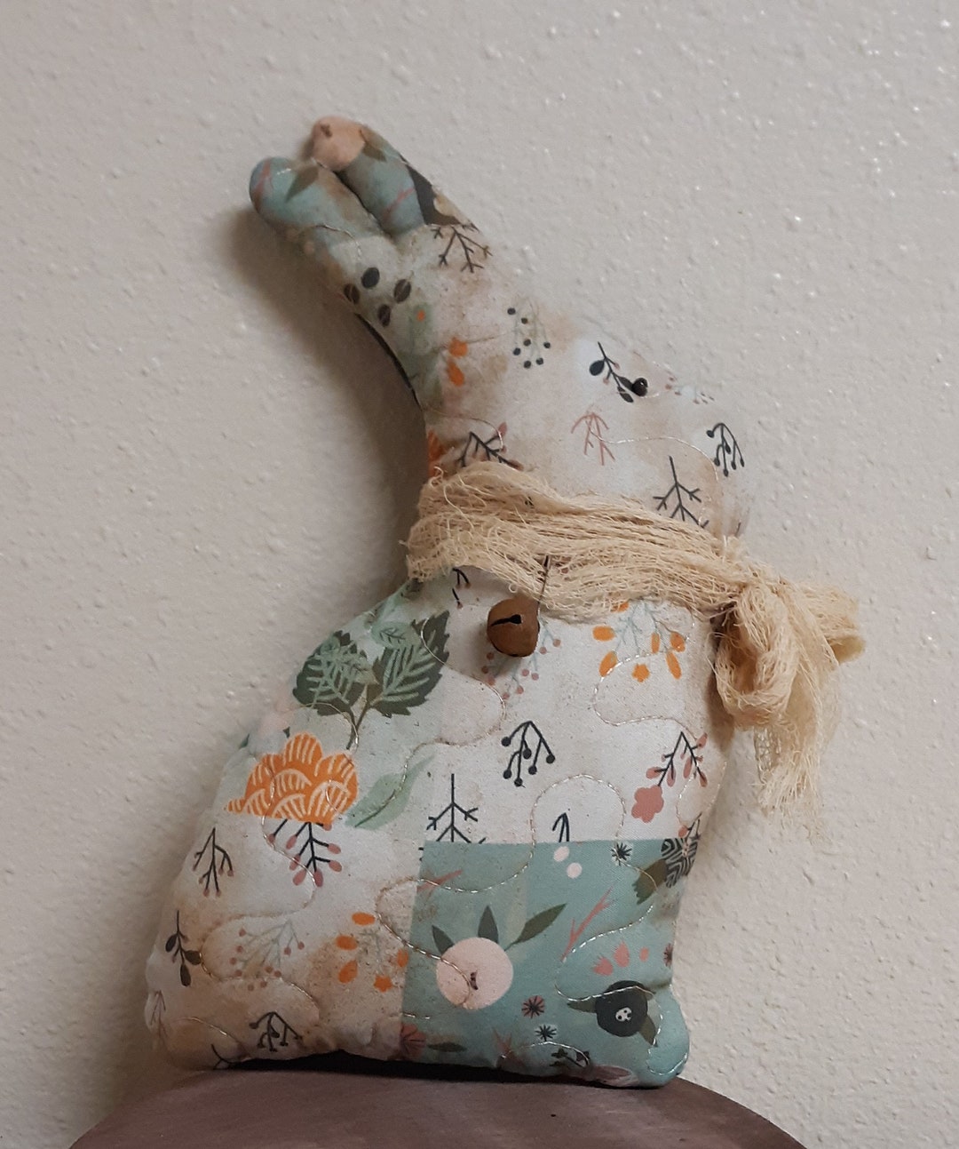 Quilted Bunny Rabbit Doll Easter Vintage Quilt Shabby, Repurposed Quilt ...