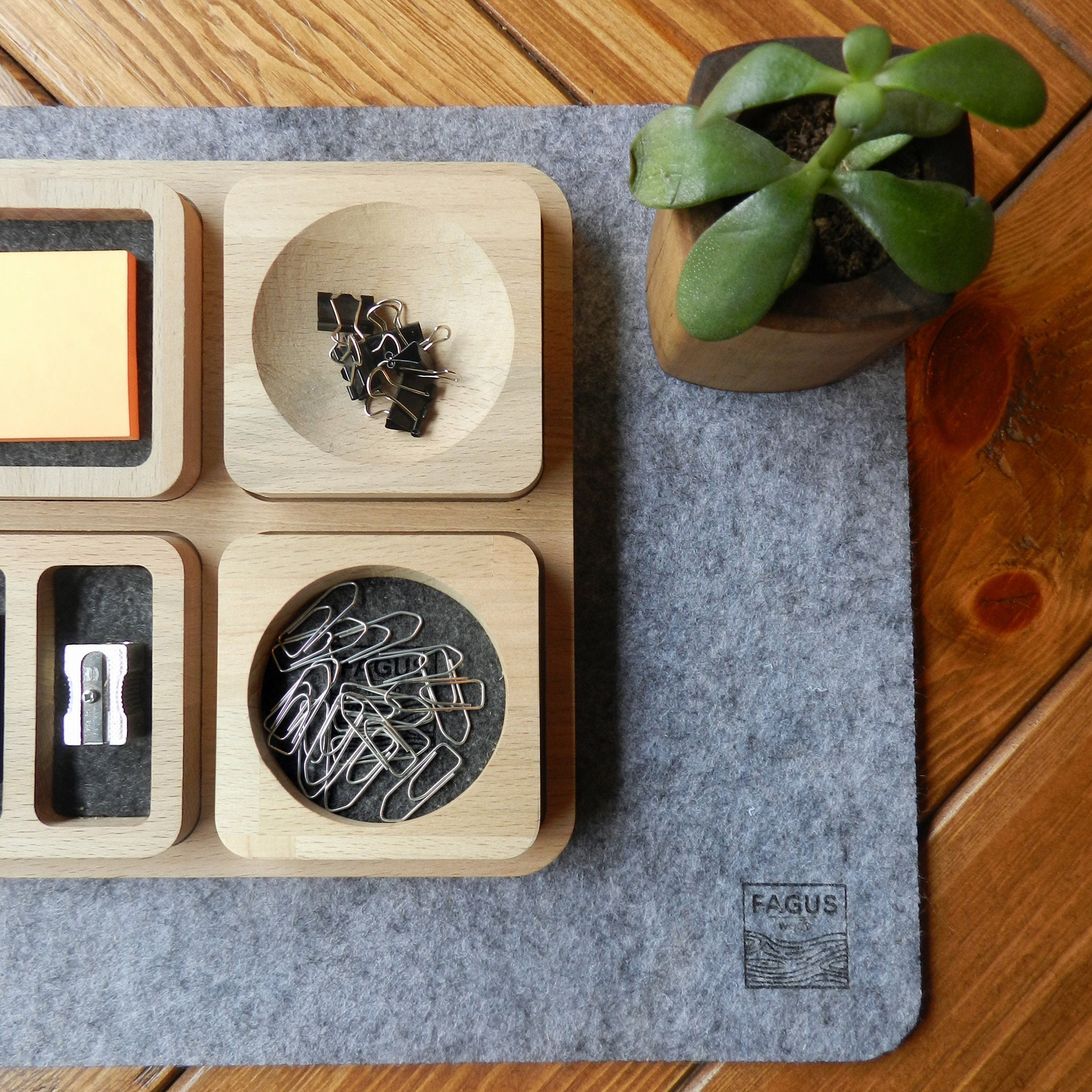 Modular Desk Organizer Wooden Desktop Accessory Phone | Etsy