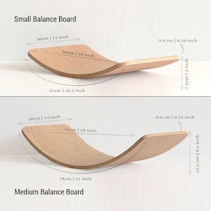 Curved Balance Board for Kids, Natural Wood Waldorf Board, Play Board ...