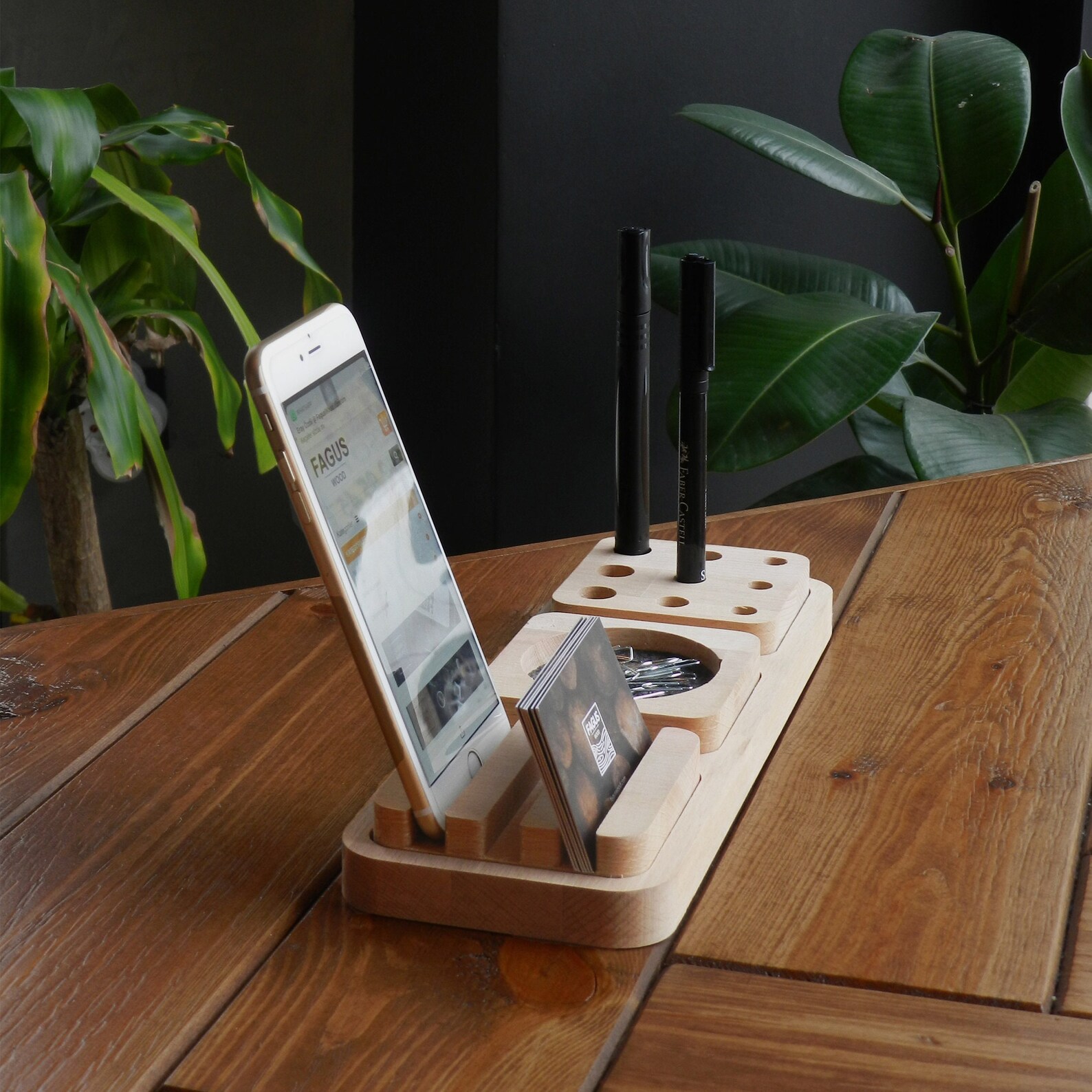 Moduler Desk Accessory Wooden Phone Holder Design Desktop - Etsy