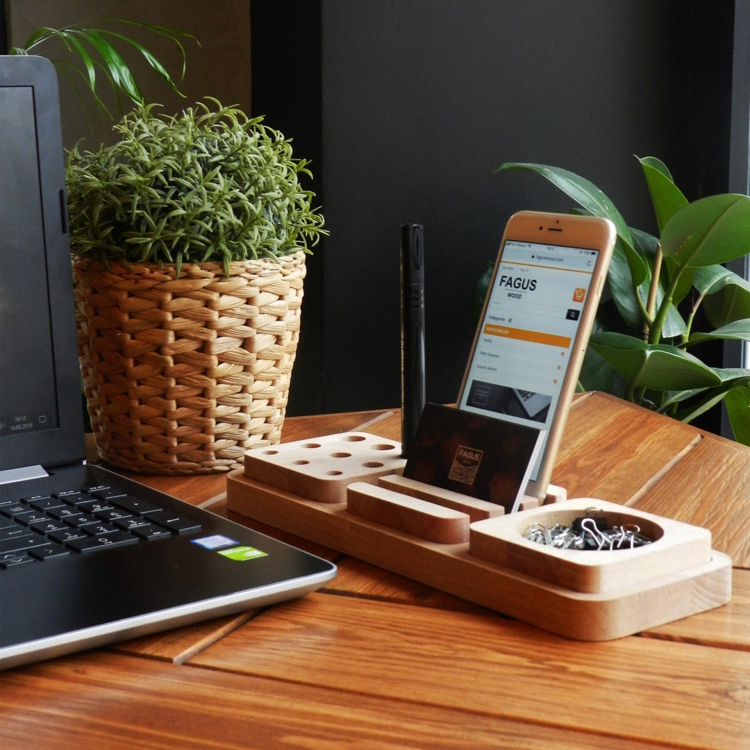 Moduler Desk Accessory, Wooden Phone Holder, Design Desktop Storage ...