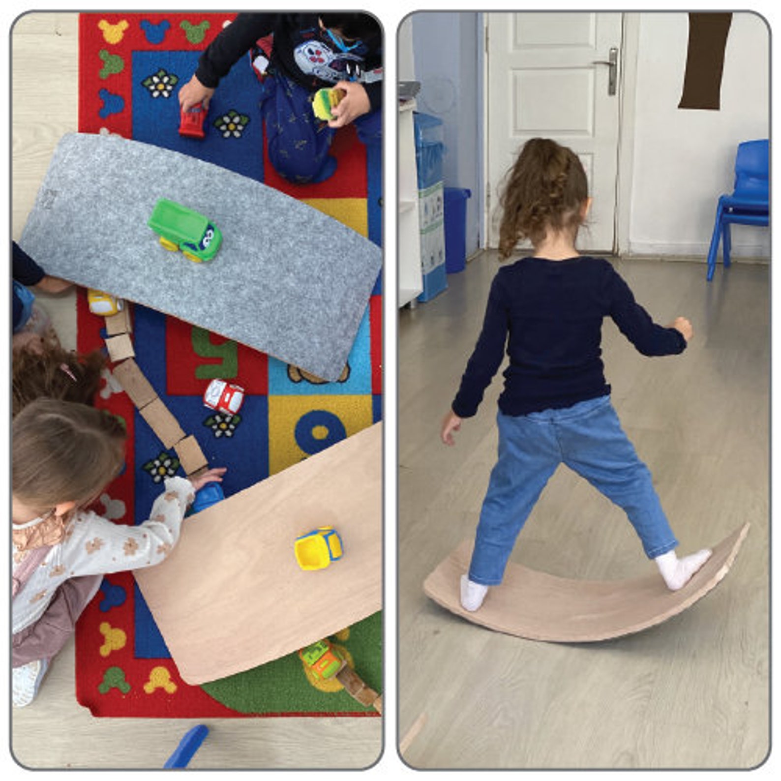 Curved Balance Board for Kids Natural Wood Waldorf Board - Etsy