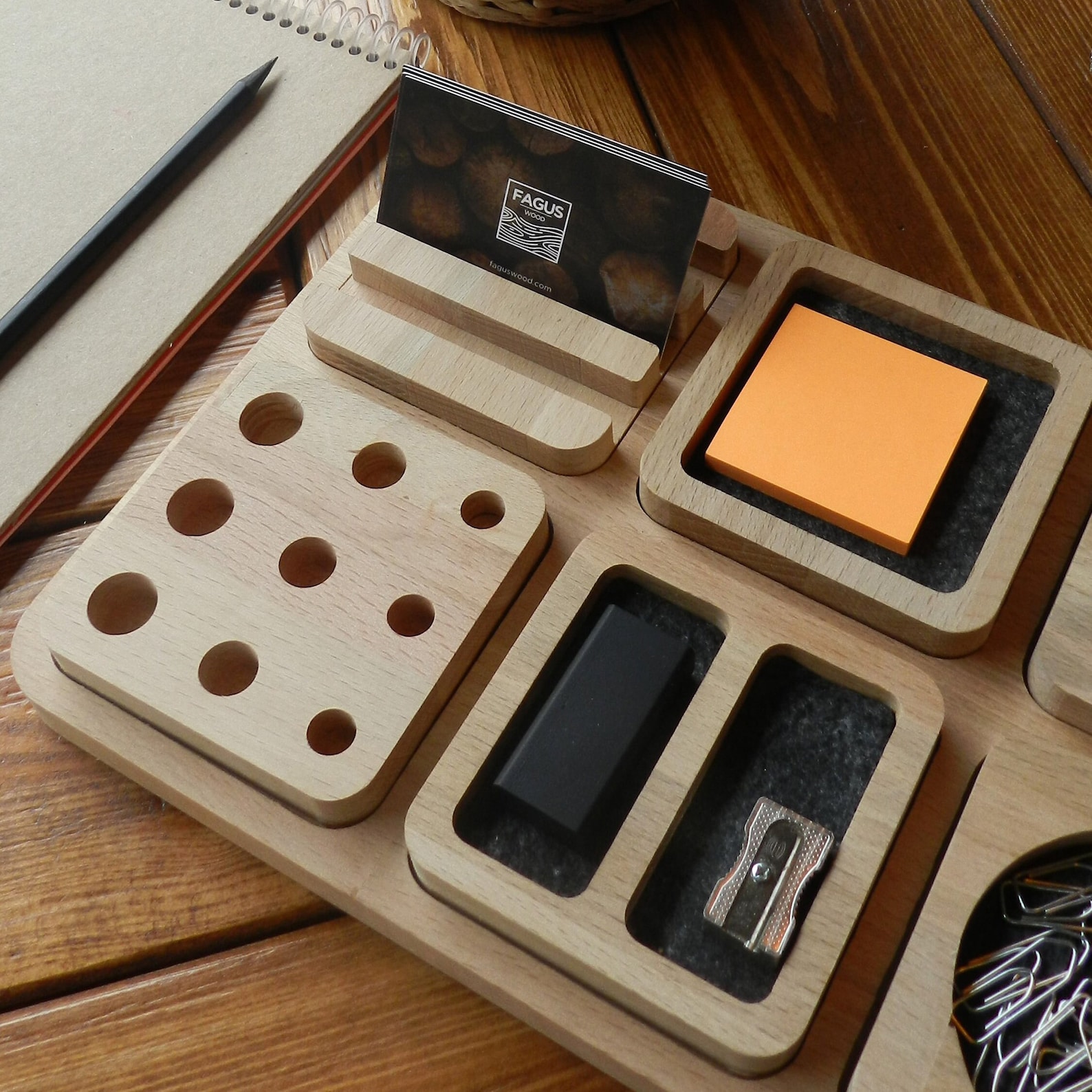 Personalized Wooden Modular Desk Organizer: Multi-functional - Etsy