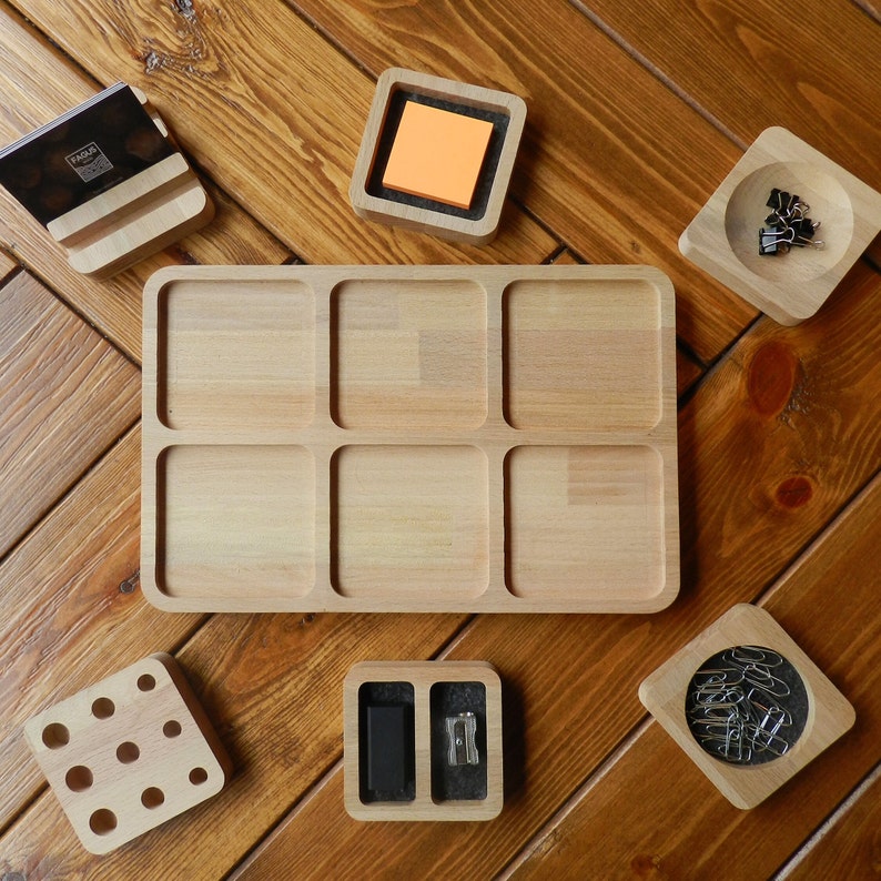 Personalized Wooden Modular Desk Organizer: Multi-functional - Etsy
