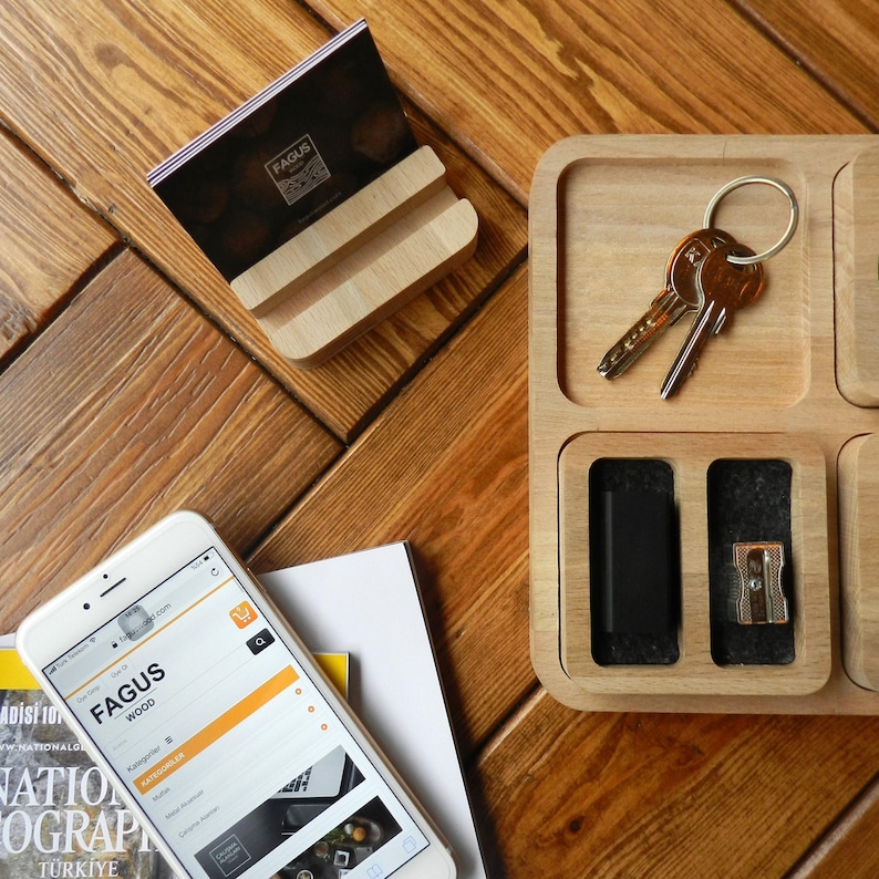 Personalized Wooden Modular Desk Organizer: Multi-functional - Etsy