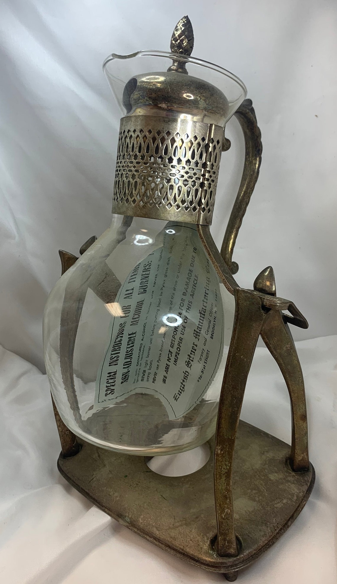 Rare Vintage Alcohol Lamp Burner Glass English Silvermanufacturing Lab ...