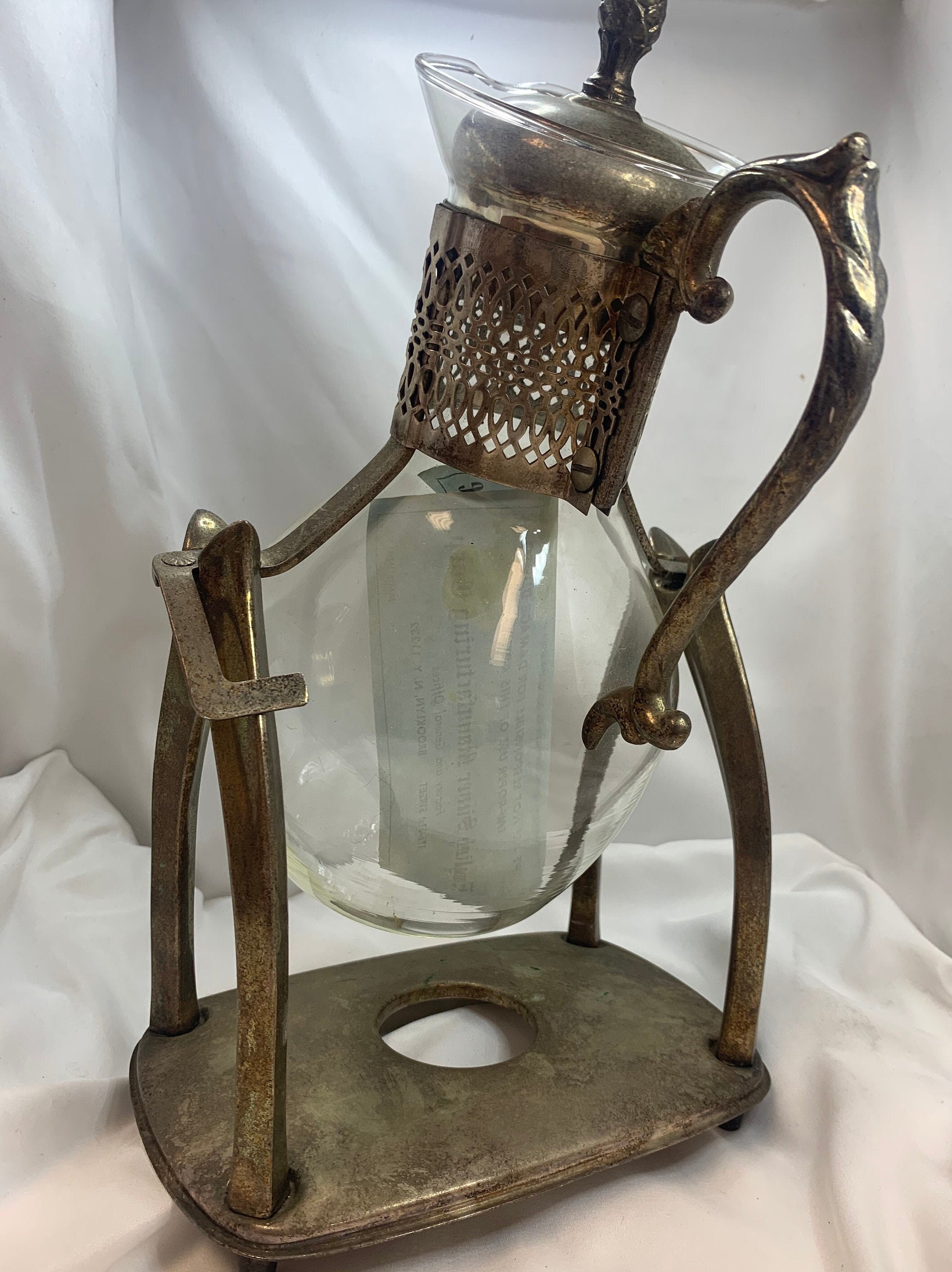 Rare Vintage Alcohol Lamp Burner Glass English Silvermanufacturing Lab ...