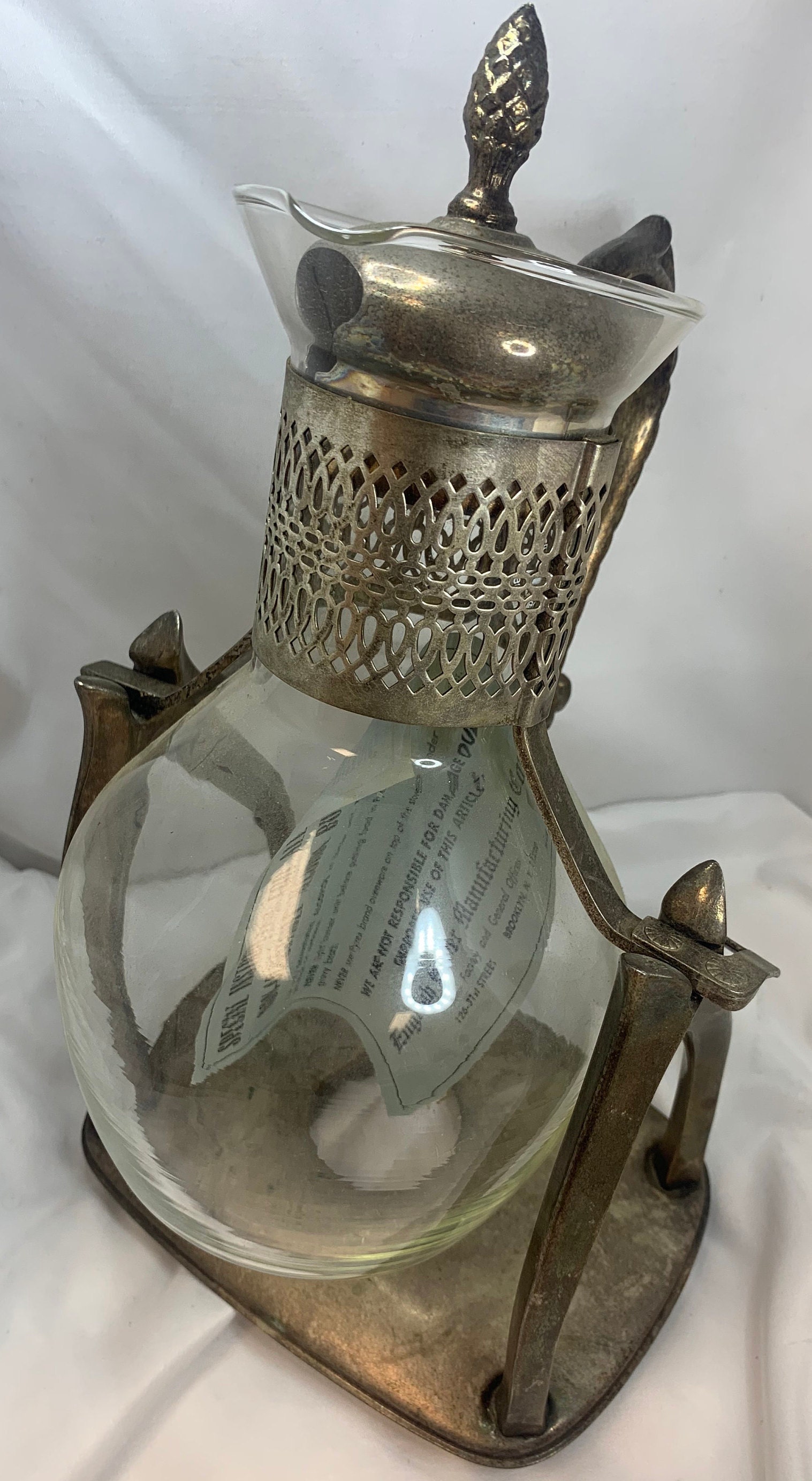 Rare Vintage Alcohol Lamp Burner Glass English Silvermanufacturing Lab ...