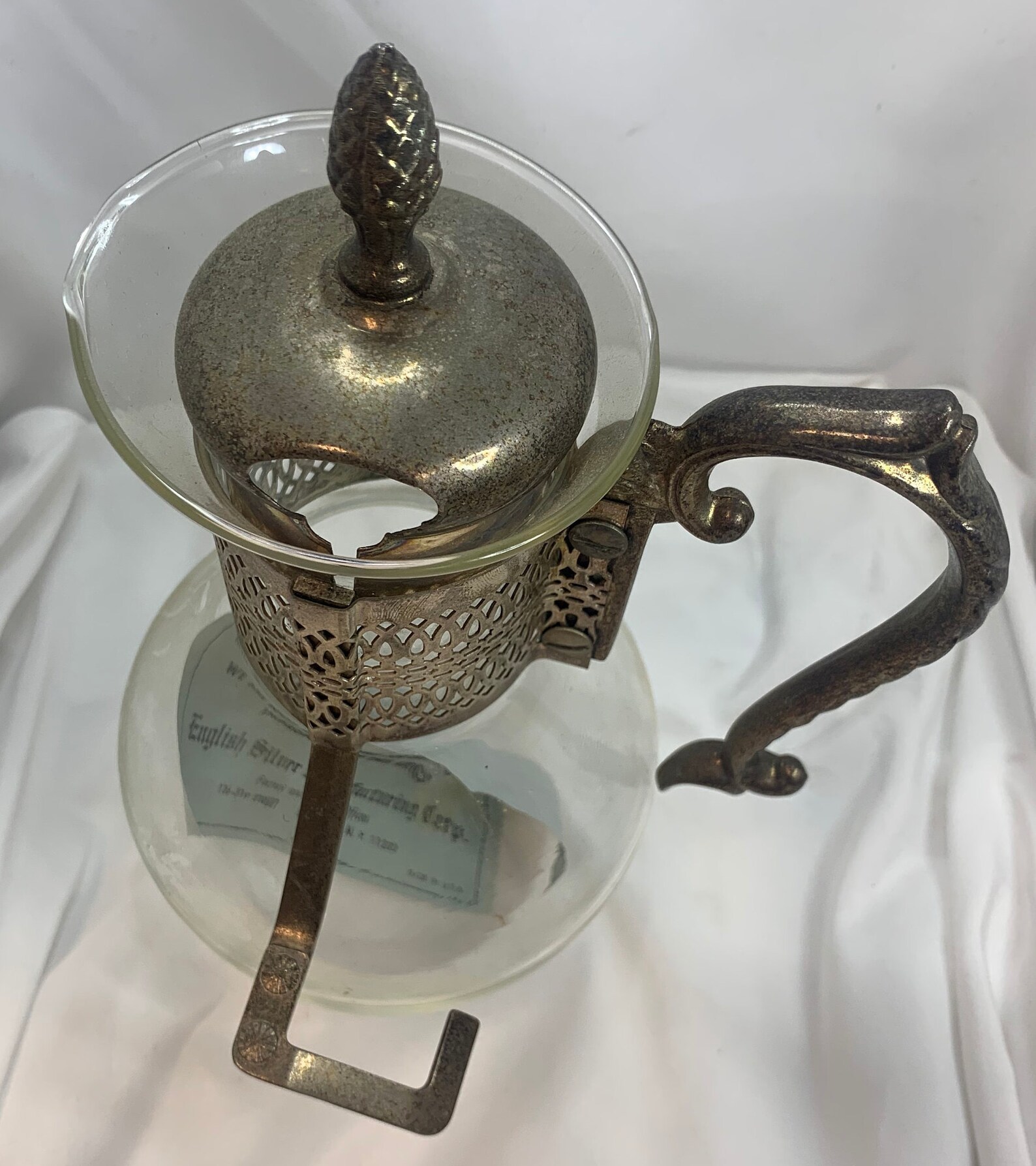 Rare Vintage Alcohol Lamp Burner Glass English Silvermanufacturing Lab ...