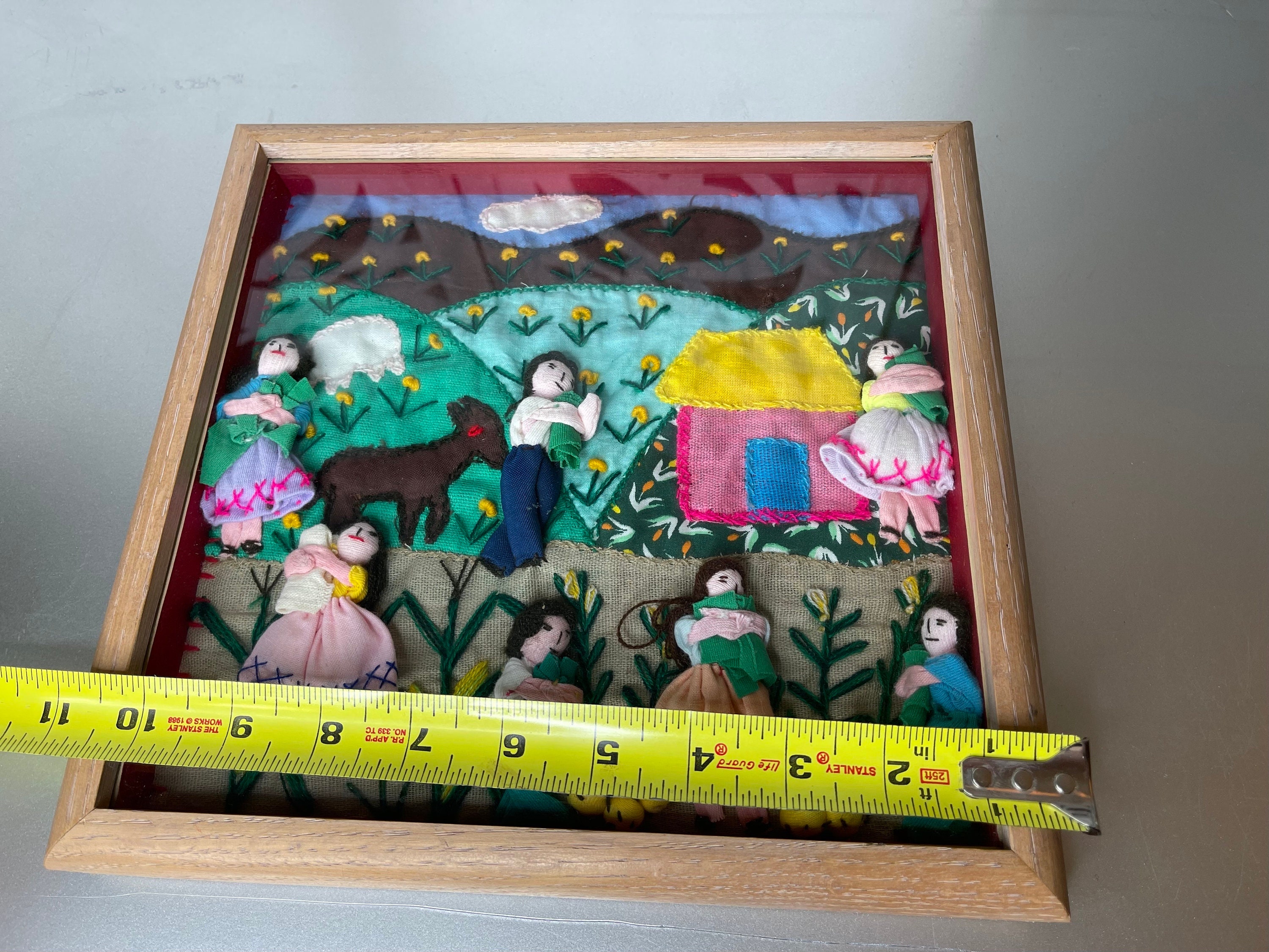 Folk Art 3D Peruvian Framed Wall Art Colorful Textile Approx 10in X ...