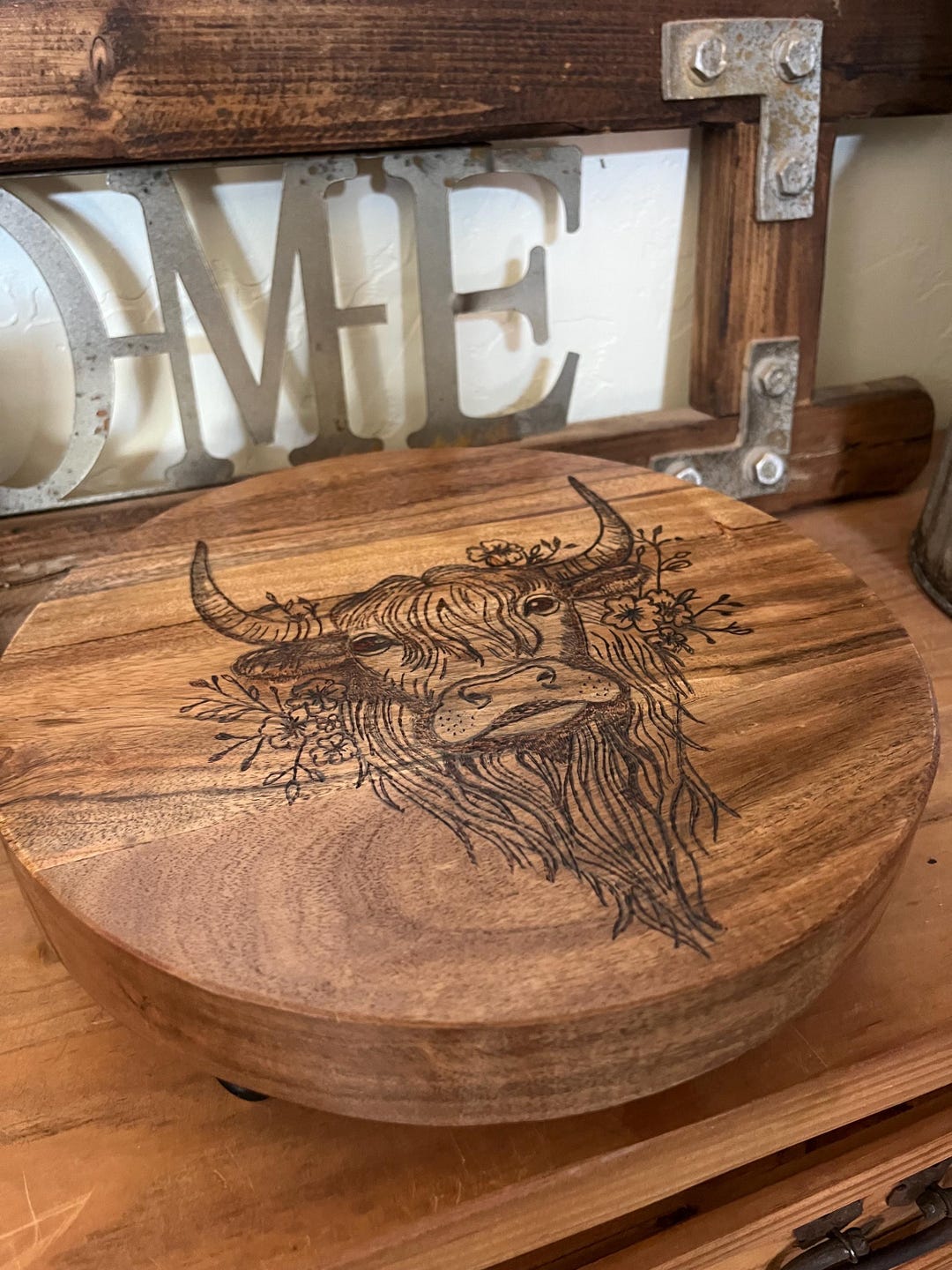 Highland Cow Riser/wood Burning Art/pyrography/home Decor - Etsy
