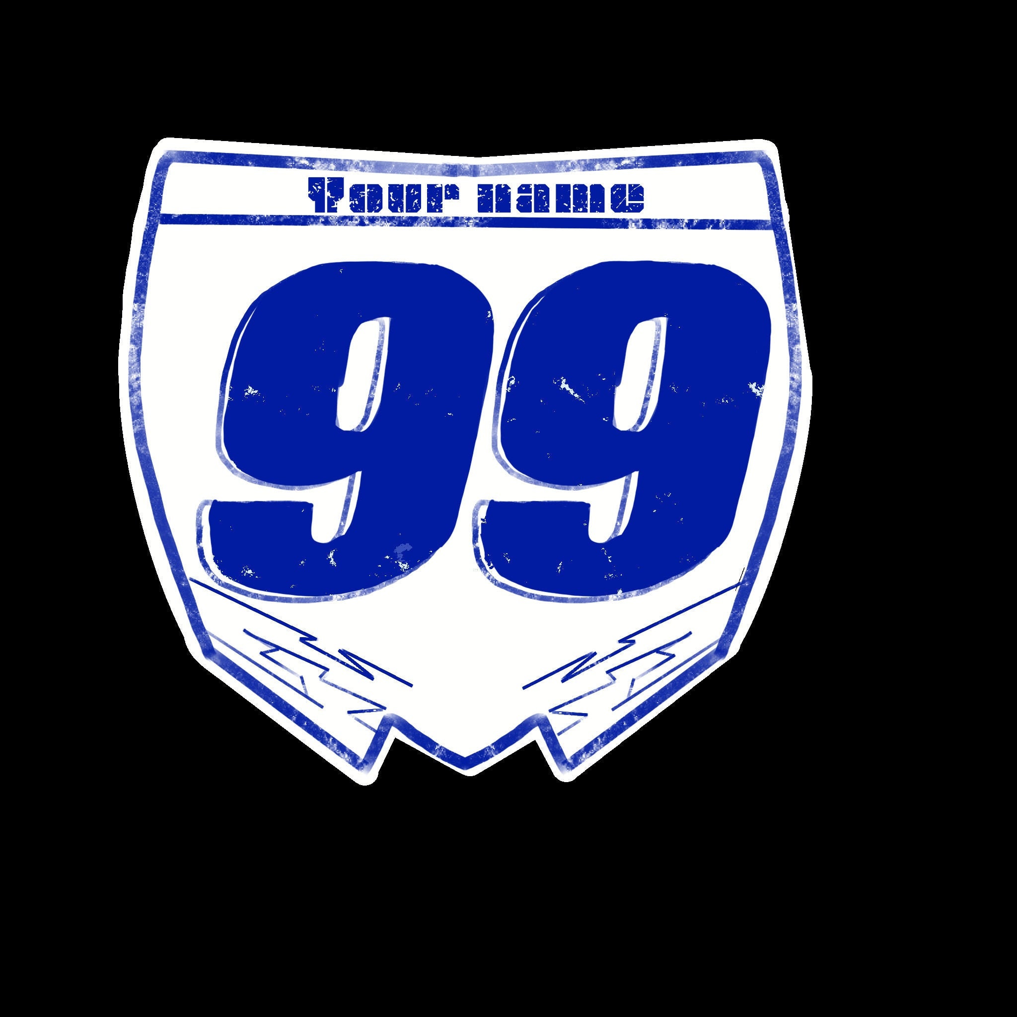 Yamaha Number Plate Decal Small Personalized Dirt Bike Number Plate ...