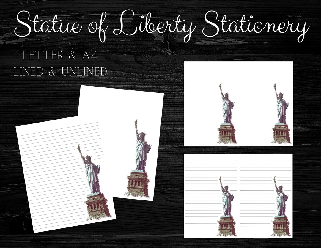 Statue of Liberty Printable Stationery Set/printable Stationary Paper ...
