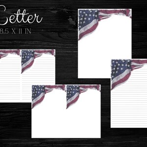 American Flag Printable Stationery Set/printable Stationary Paper ...